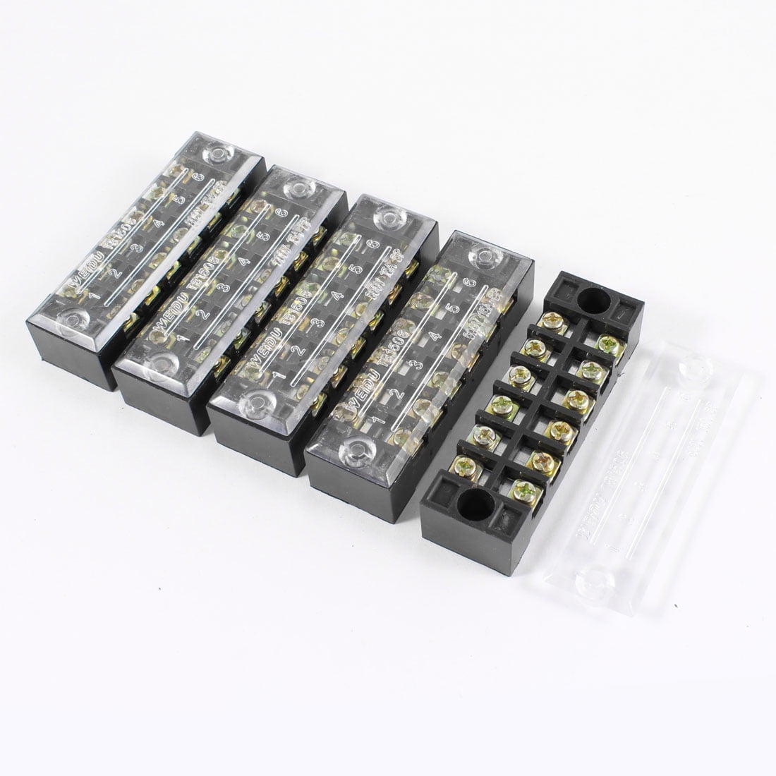 Unique Bargains 5pcs 600V 15A 6 Positions Dual Rows Covered Barrier ...