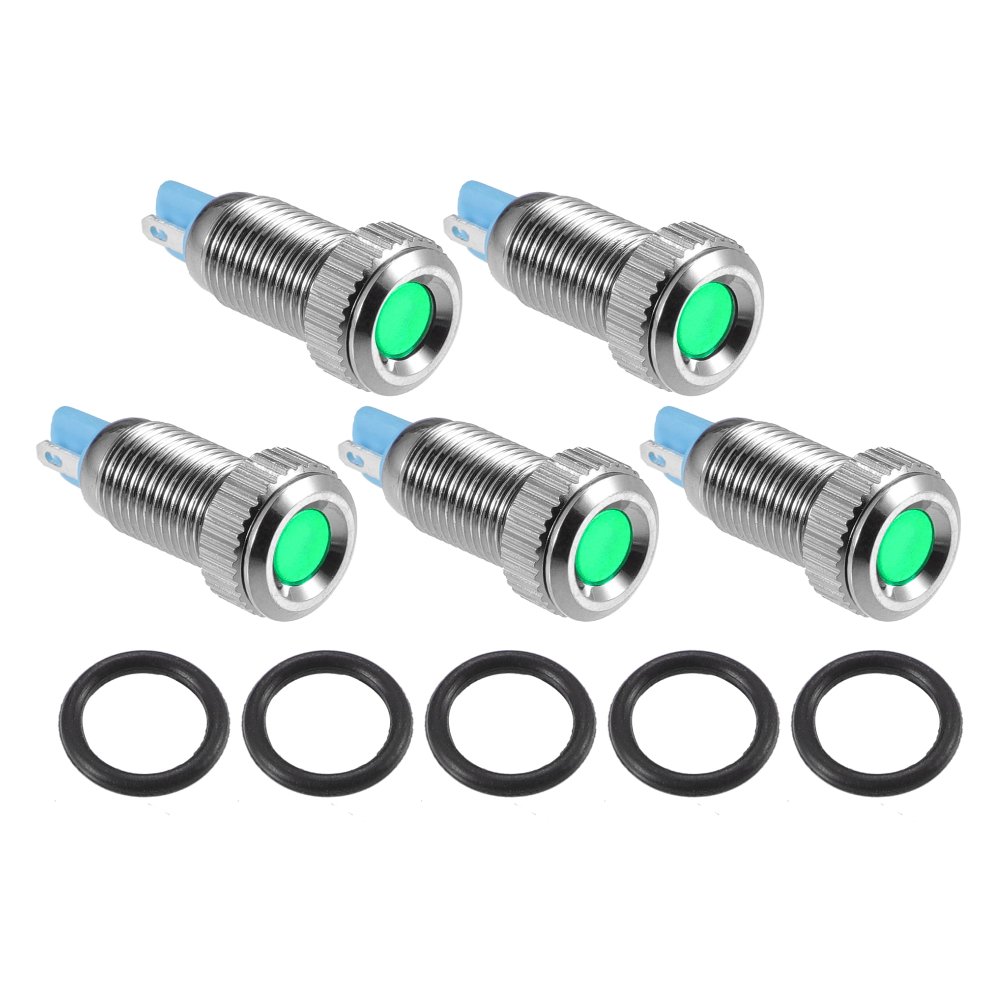 Unique Bargains 5pcs 8mm LED Indicator Light 12V-24V Shell Waterproof ...