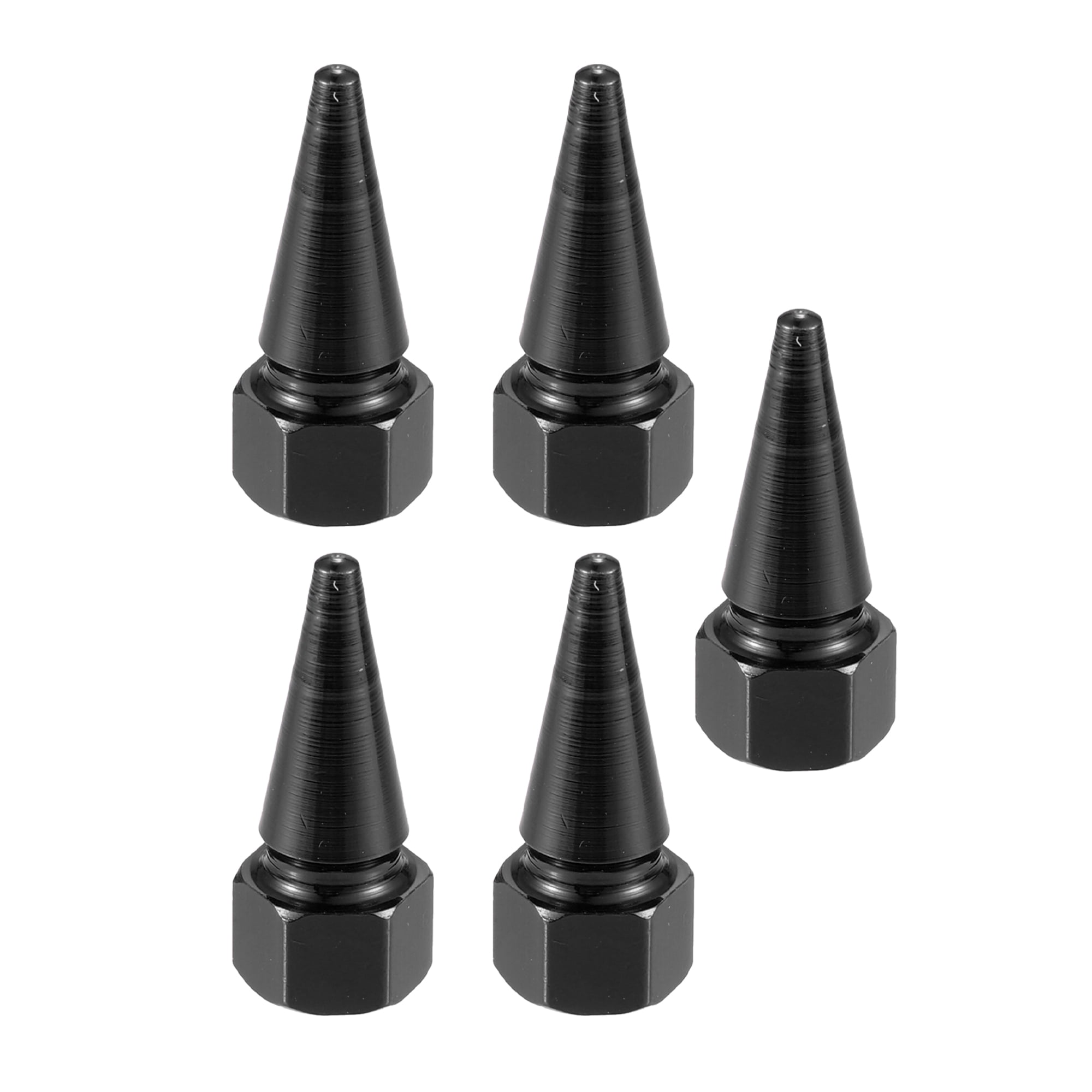 Unique Bargains 5pcs Black Spike Wheel Tyre Tire Valve Air Stem Cap ...