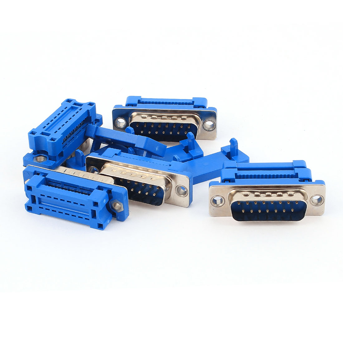 Unique Bargains 5pcs D-SUB DB15 15 Pin Male IDC Type Adapter Connector for Flat Ribbon Cable ...