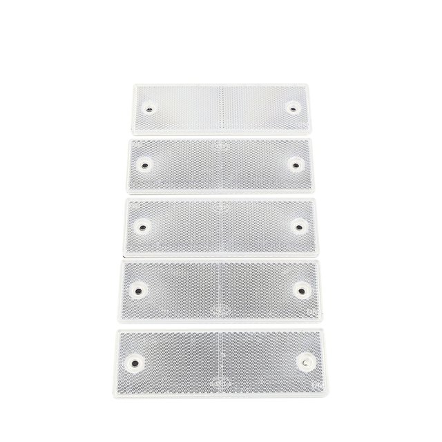Unique Bargains 5pcs White Plastic Adhesive Car Reflector Reflective ...