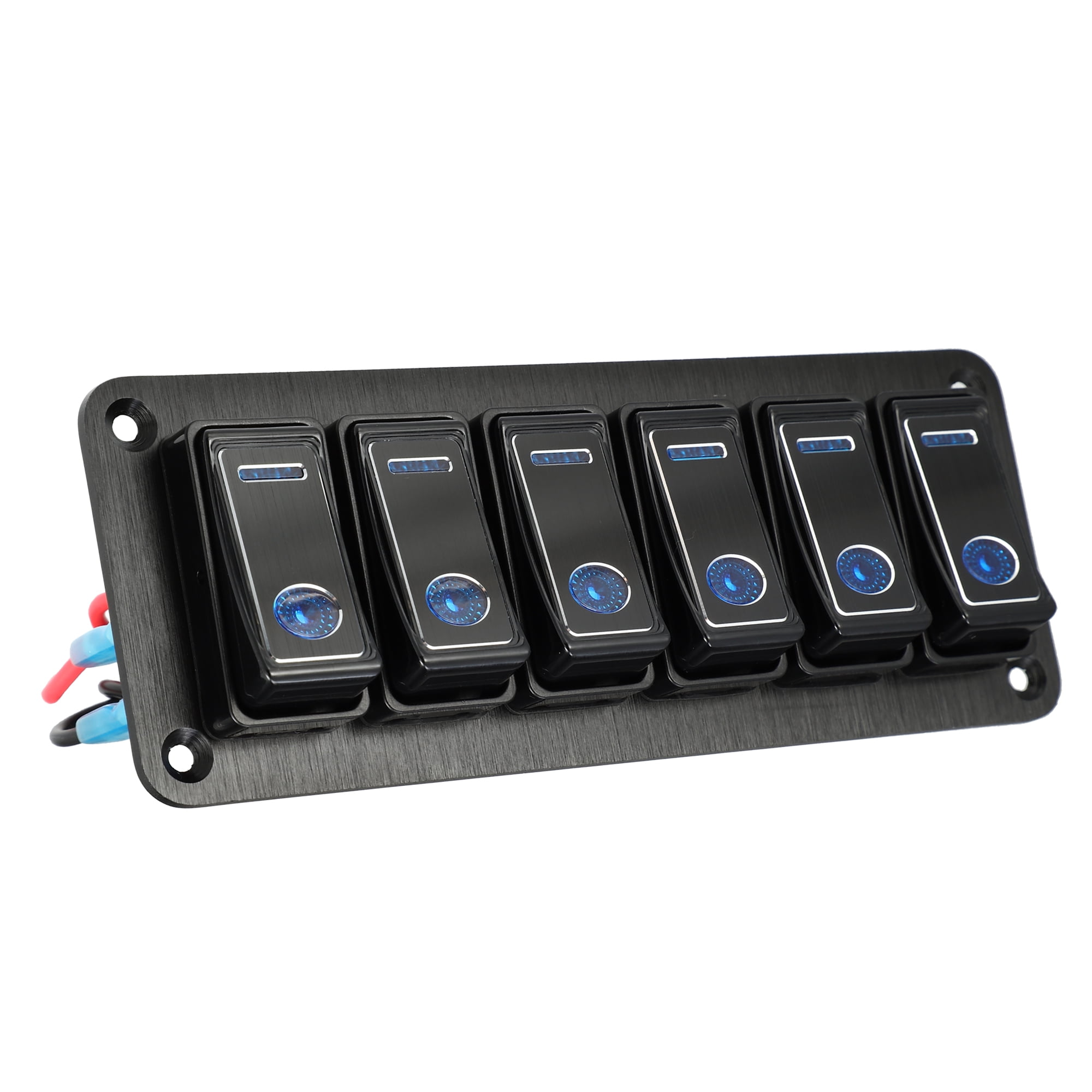 Unique Bargains 6 Gang Car Rocker Switch Panel Waterproof 5 Pin Toggle ...