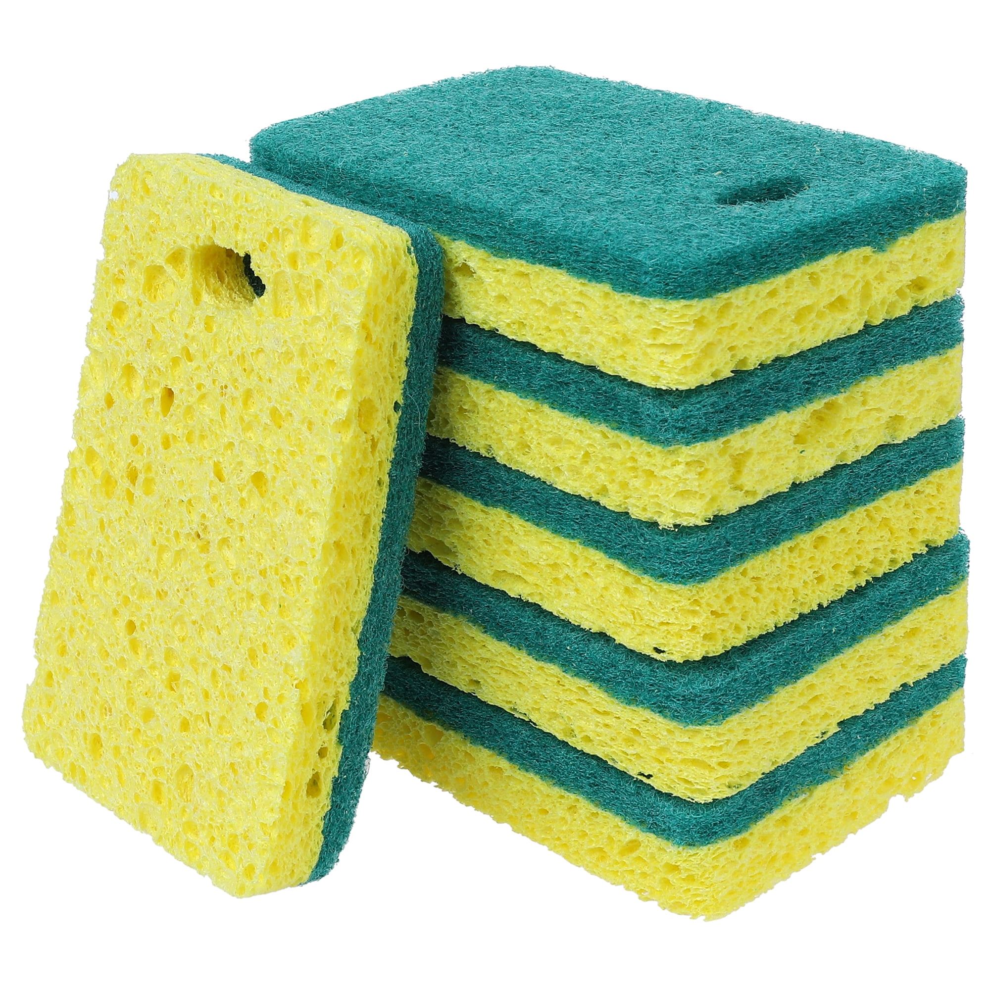 Unique Bargains 6 Pack Scrub Sponge Bulk Sponges Dual-Sided Cleaning ...