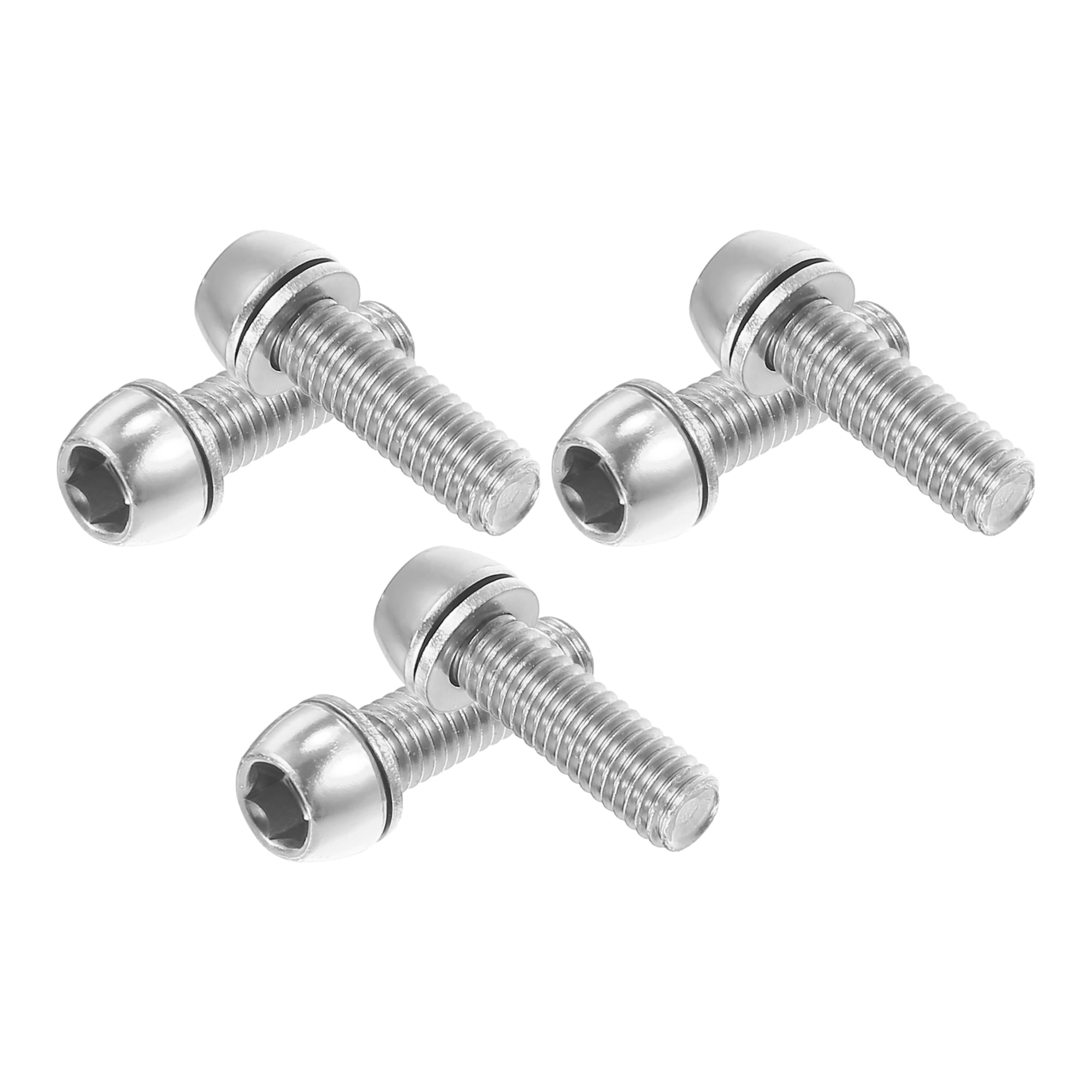 Unique Bargains 6 Pcs Bicycle Stem Screws for Bike Bicycle Stem M6x20mm ...