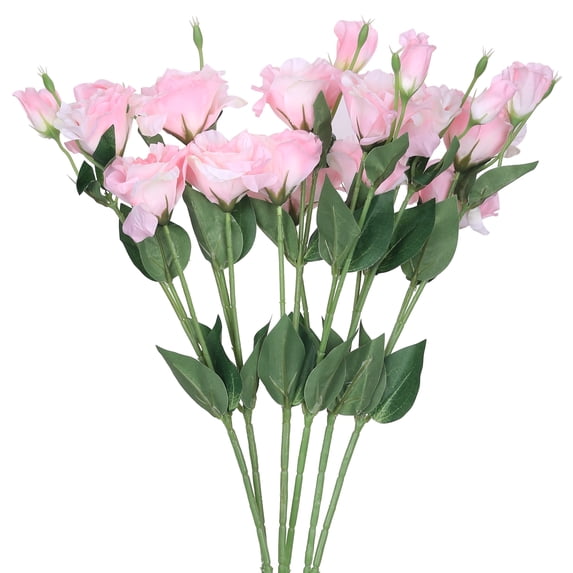 Unique Bargains 6 Pcs Eustoma Lisianthus Long Stem Artificial Flowers ...