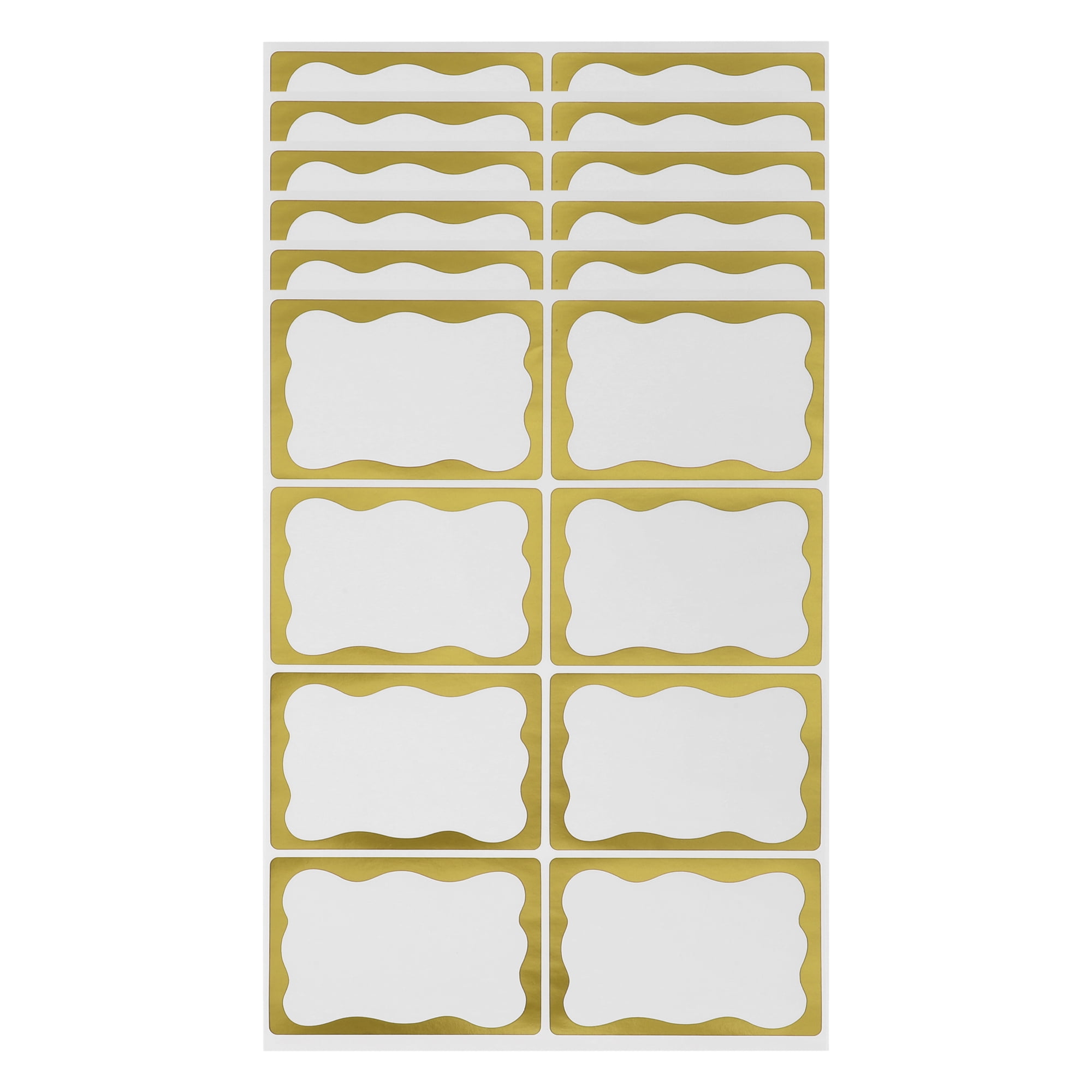 Unique Bargains 6 Pcs Handwritable Gift stickers 3"x2" Foil Gold Tone ...
