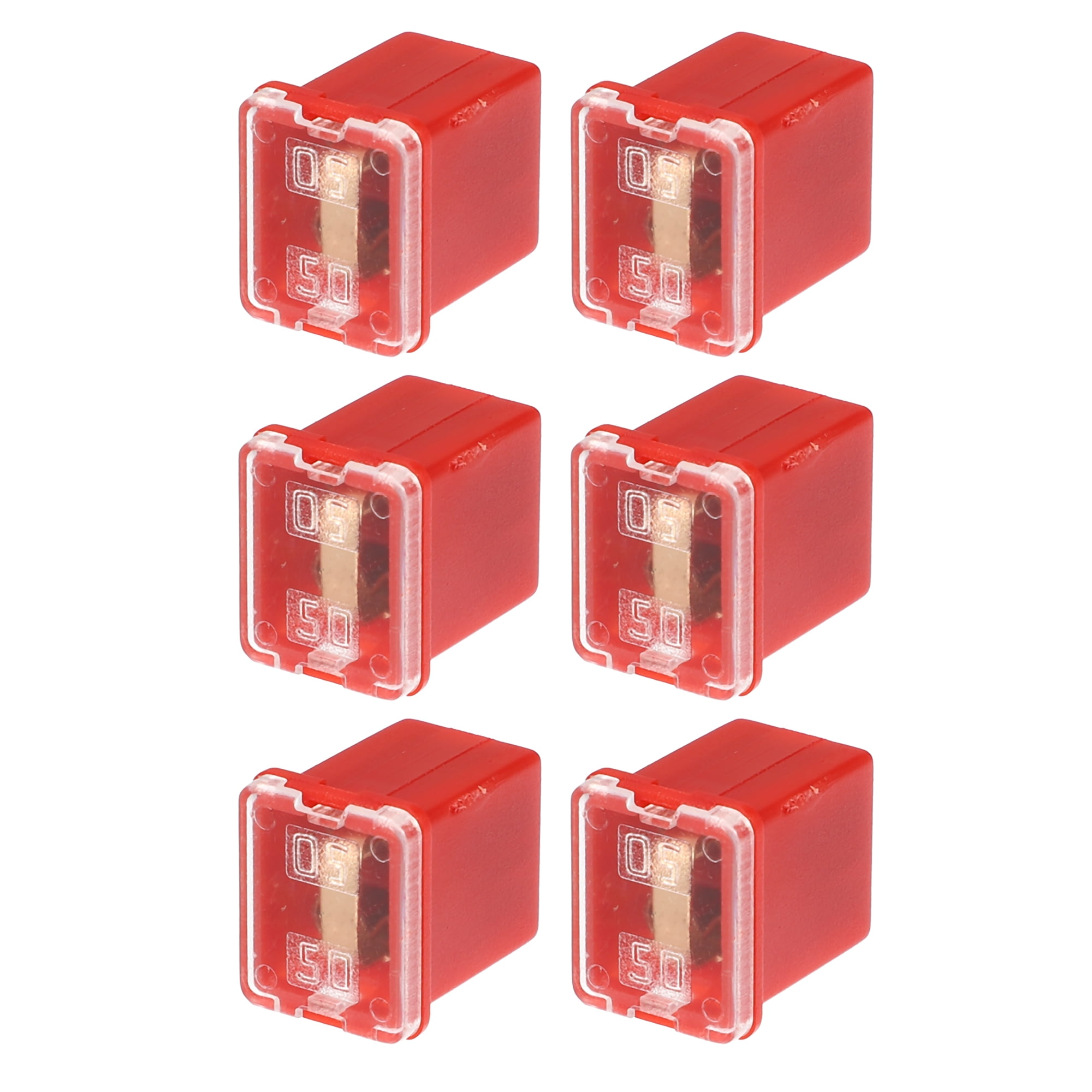 Unique Bargains 6 Pcs Mini Box Shaped Fuse 50 Amps Universal for Pickup ...