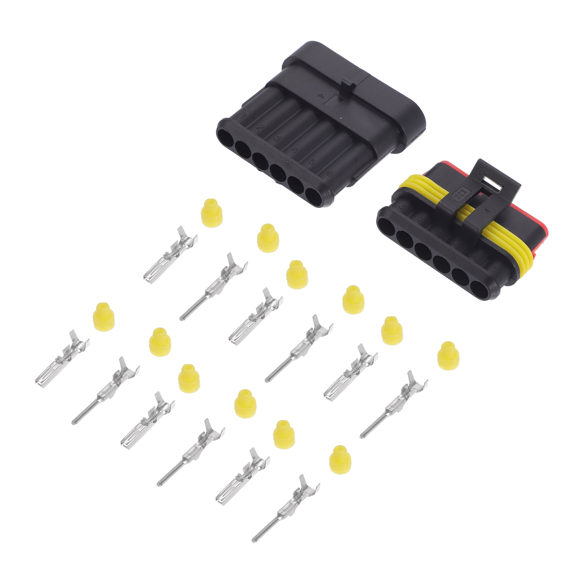 Unique Bargains 6 Pin Car Electrical Wire Connector Plug Kits Male ...