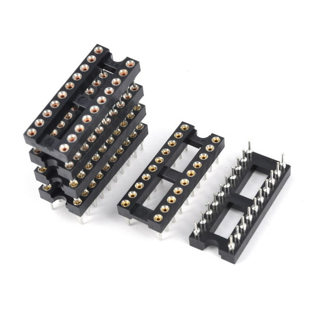 Unique Bargains 6 x 2.54mm Pitch 20-Pins Round Hole Soldering DIP IC ...