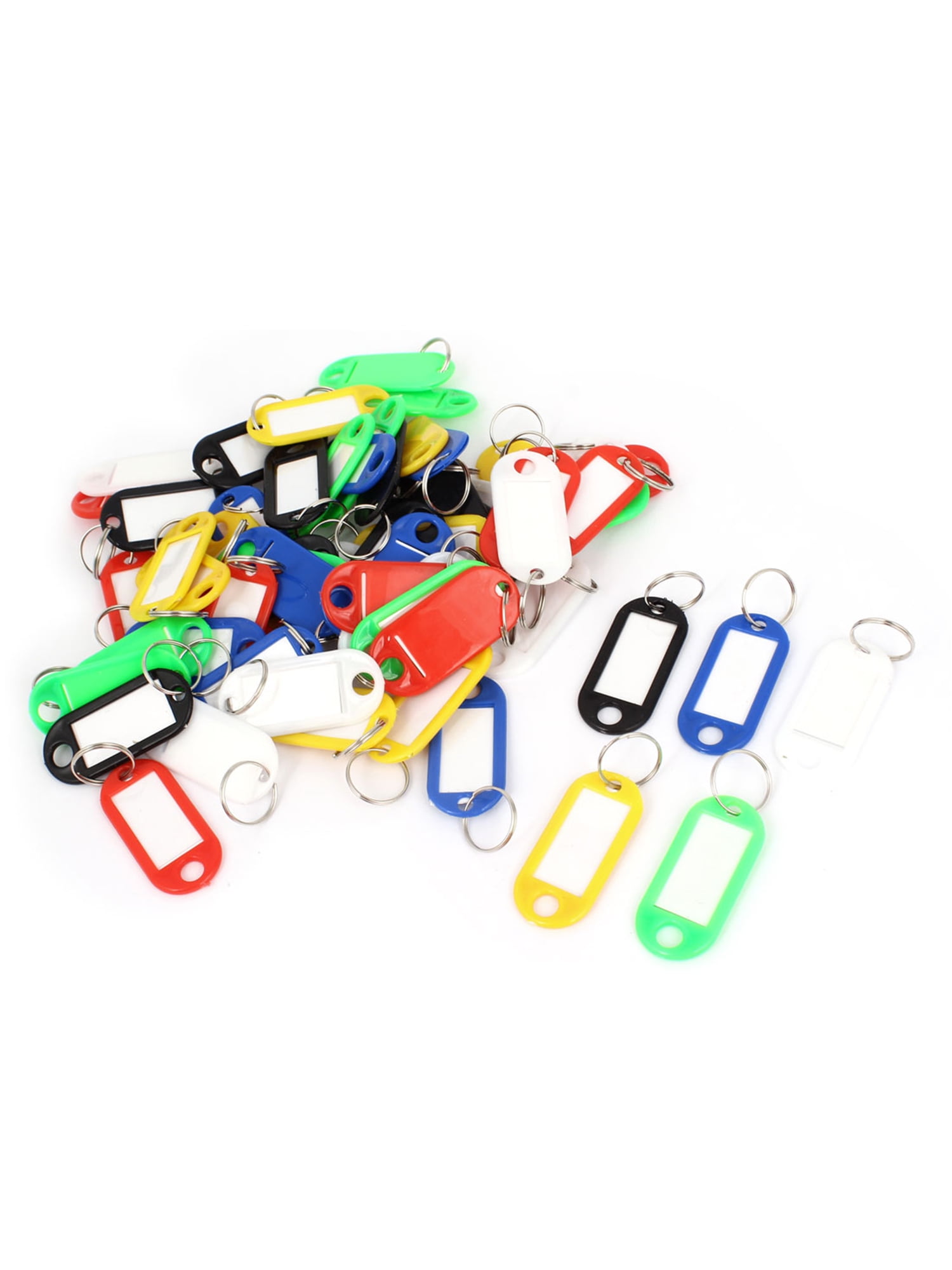 Unique Bargains 60 Pcs Assorted Color Plastic Key Fobs Luggage ID Label ...