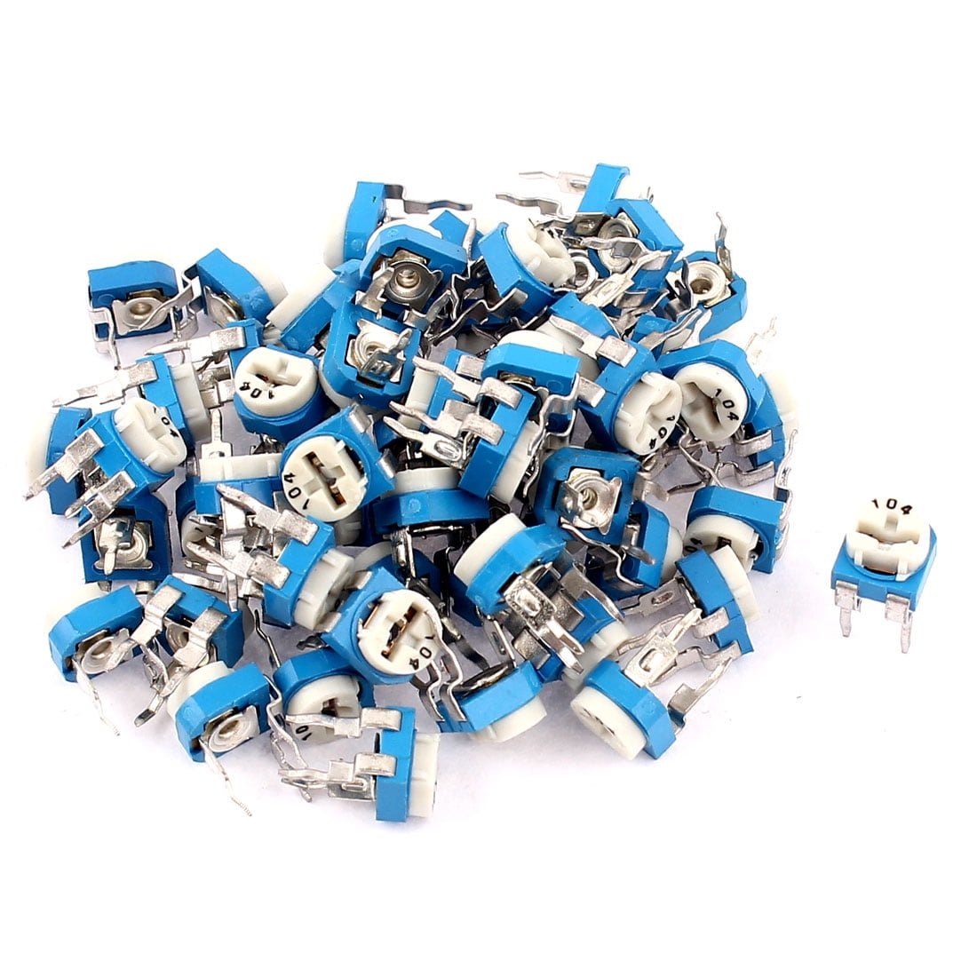 Unique Bargains 60Pcs URW-065 100K Ohm 3 Pins Trimmer Potentiometer ...