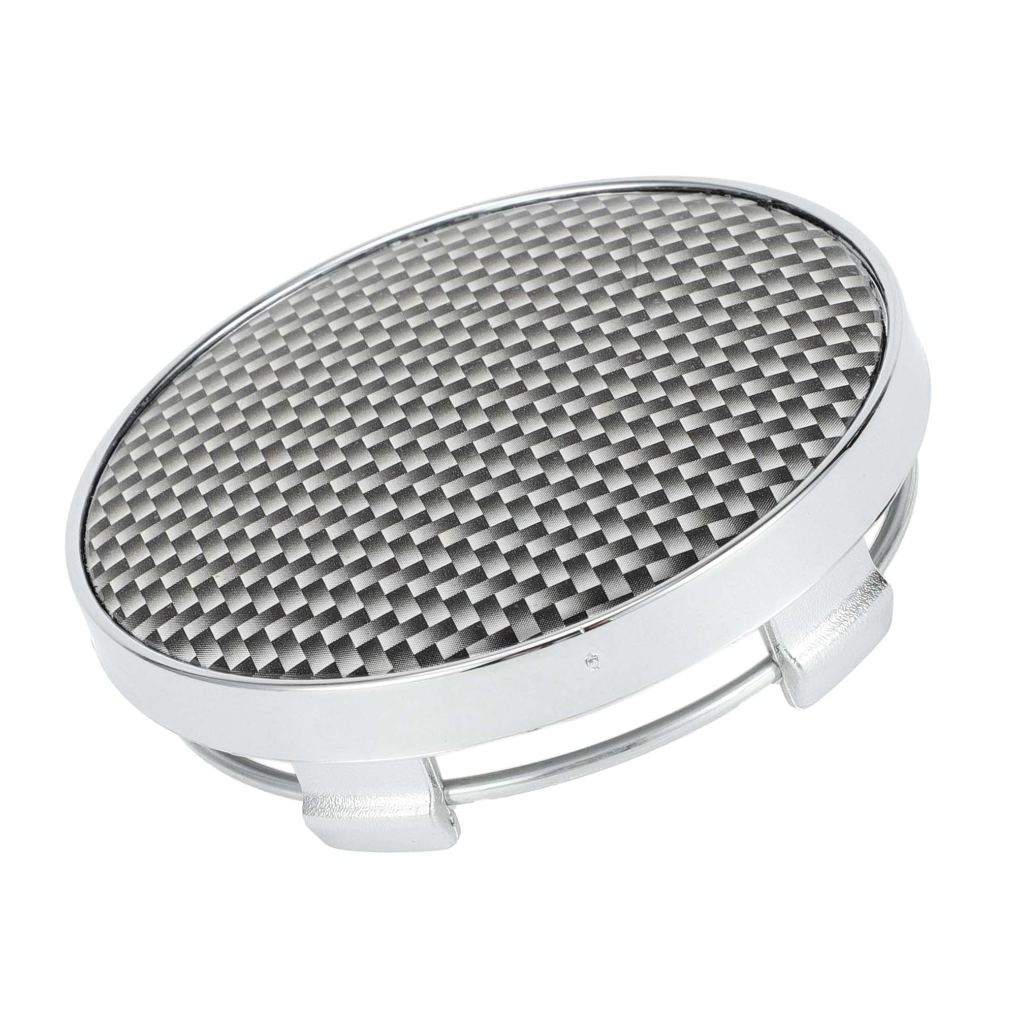 Unique Bargains 60mm 2.36" Carbon Fiber Pattern Silver Tone Wheel Hub ...