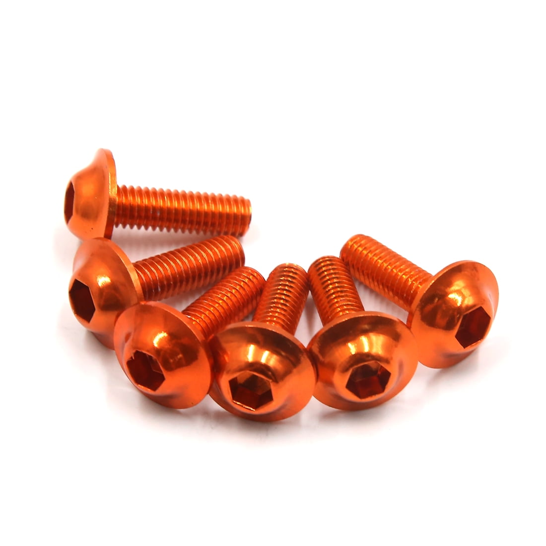 Unique Bargains 6PCS M6 x 20mm Orange Hexagon License Plates Fairing ...