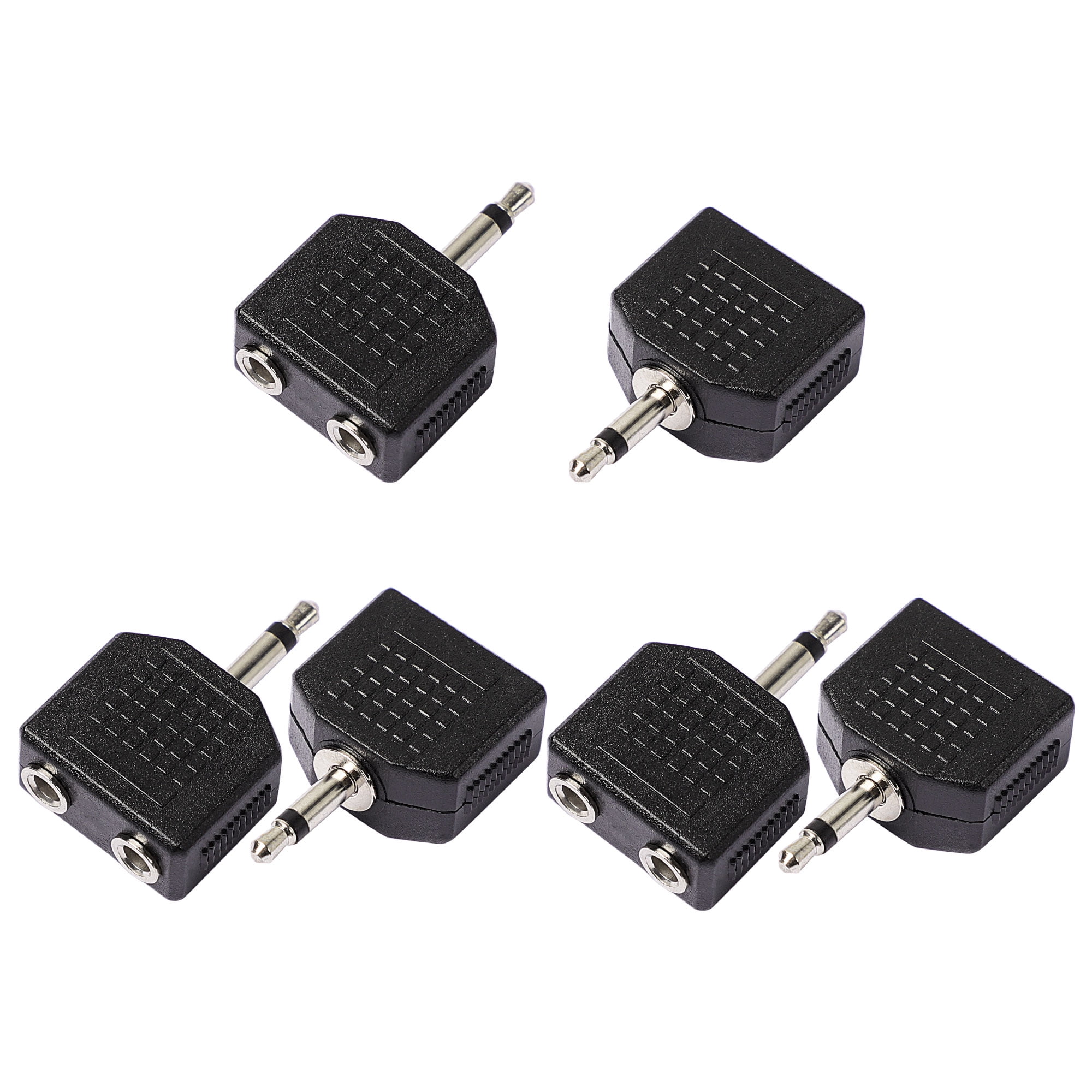 Unique Bargains 6Pcs 3.5mm Mono Audio Male Plug to Dual 3.5mm Mono ...