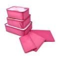 Unique Bargains 6Pcs Zipper Design Packing Cube Set for Luggage Rose ...
