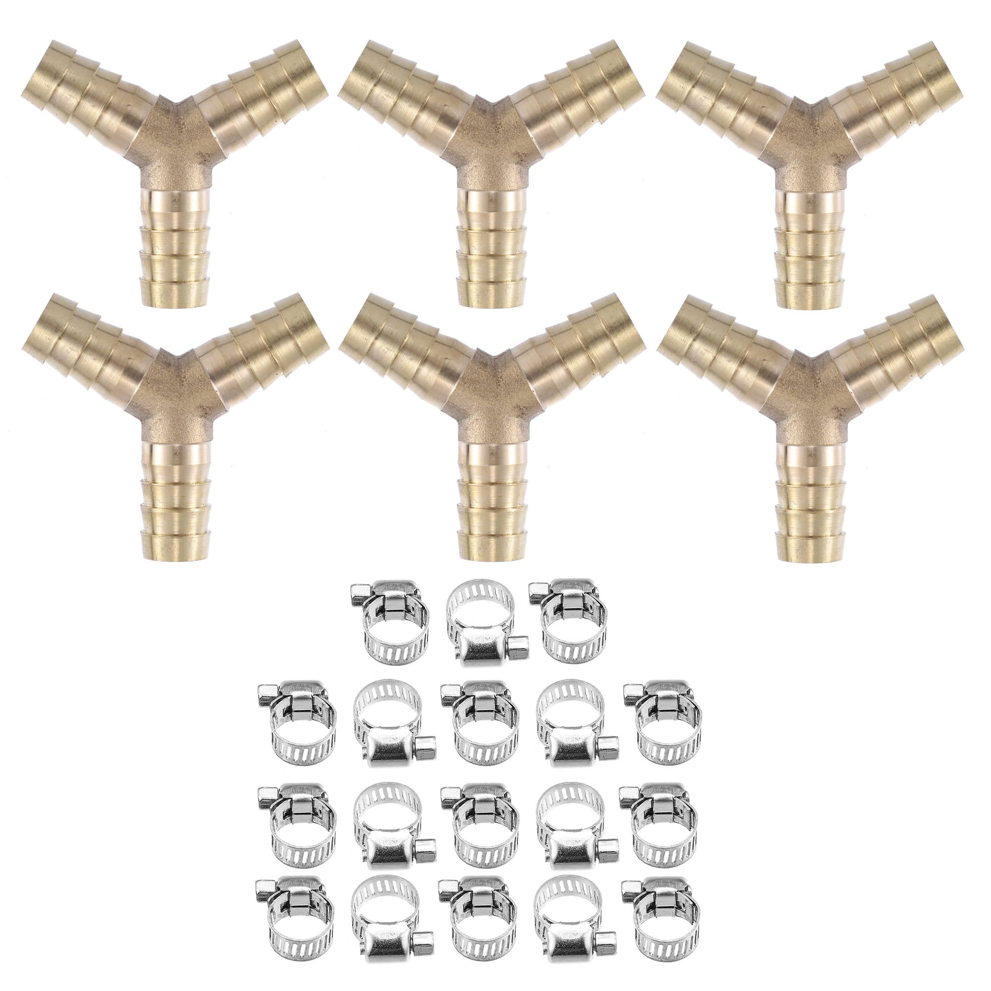 Unique Bargains 6Set 12mm Y Shaped Hose Barb Y Barbed Tube Pipe Fitting ...