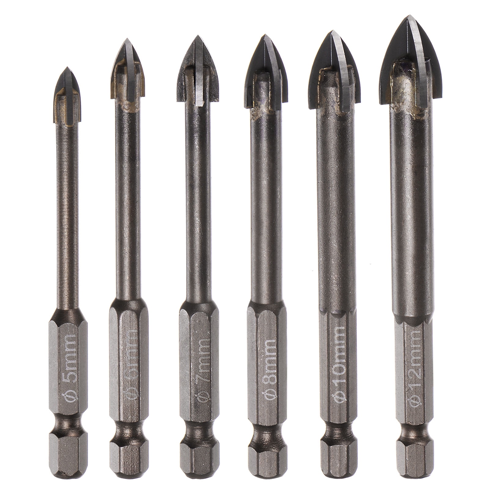 Unique Bargains 6pack Titanium Masonry Drill Bit Set, 5mm to 12mm ...