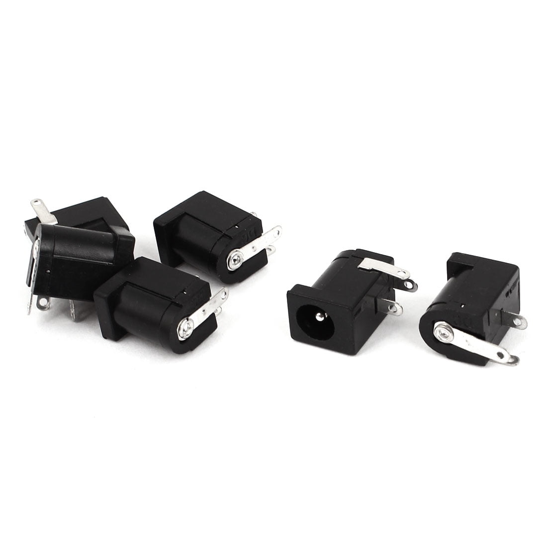 Unique Bargains 6pcs 5.5mmx2.1mm Female Jack 3Pin Right Angle PCB Panel ...