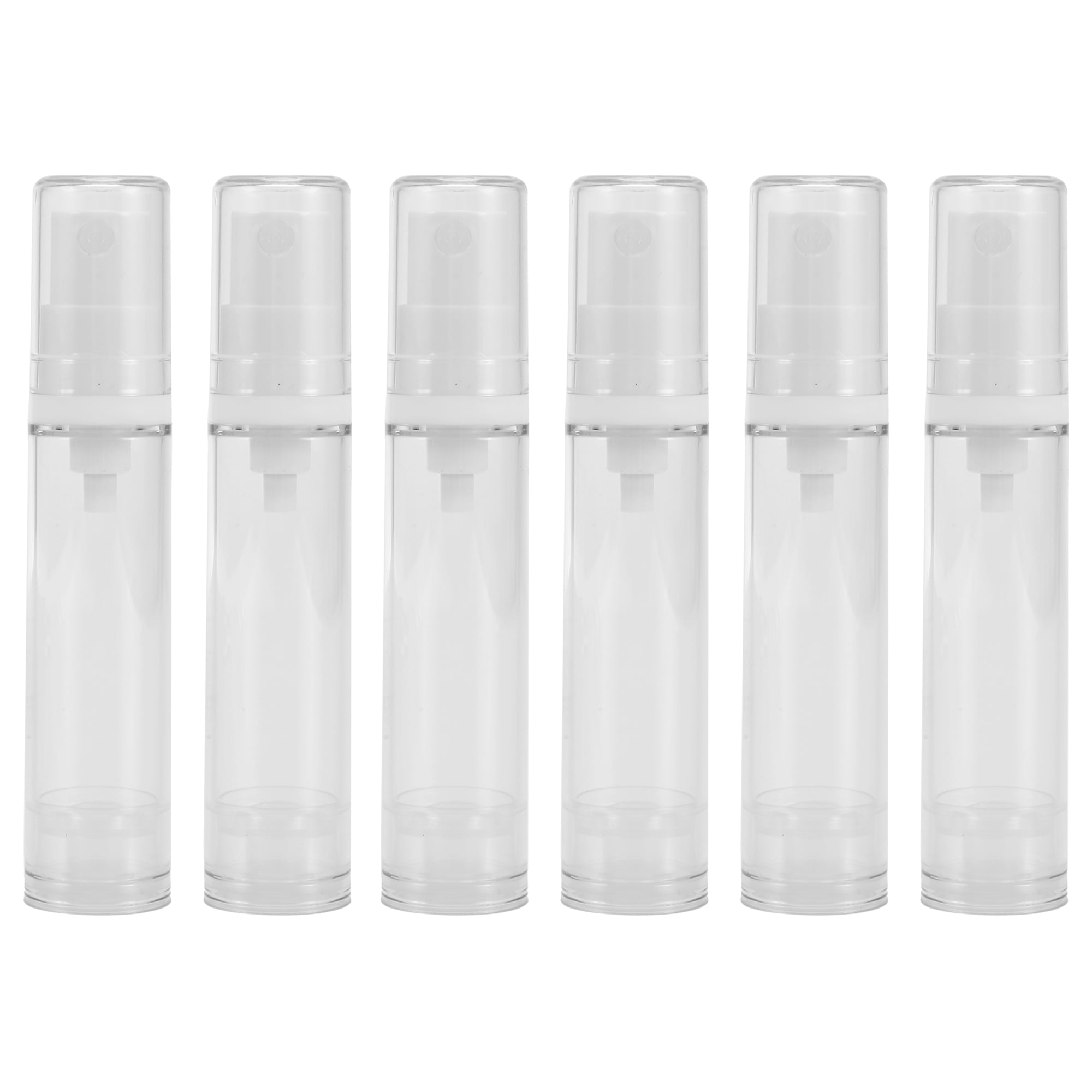 Unique Bargains 6pcs Airless Pump Bottles Clear 0.33 Oz 10ml Travel ...