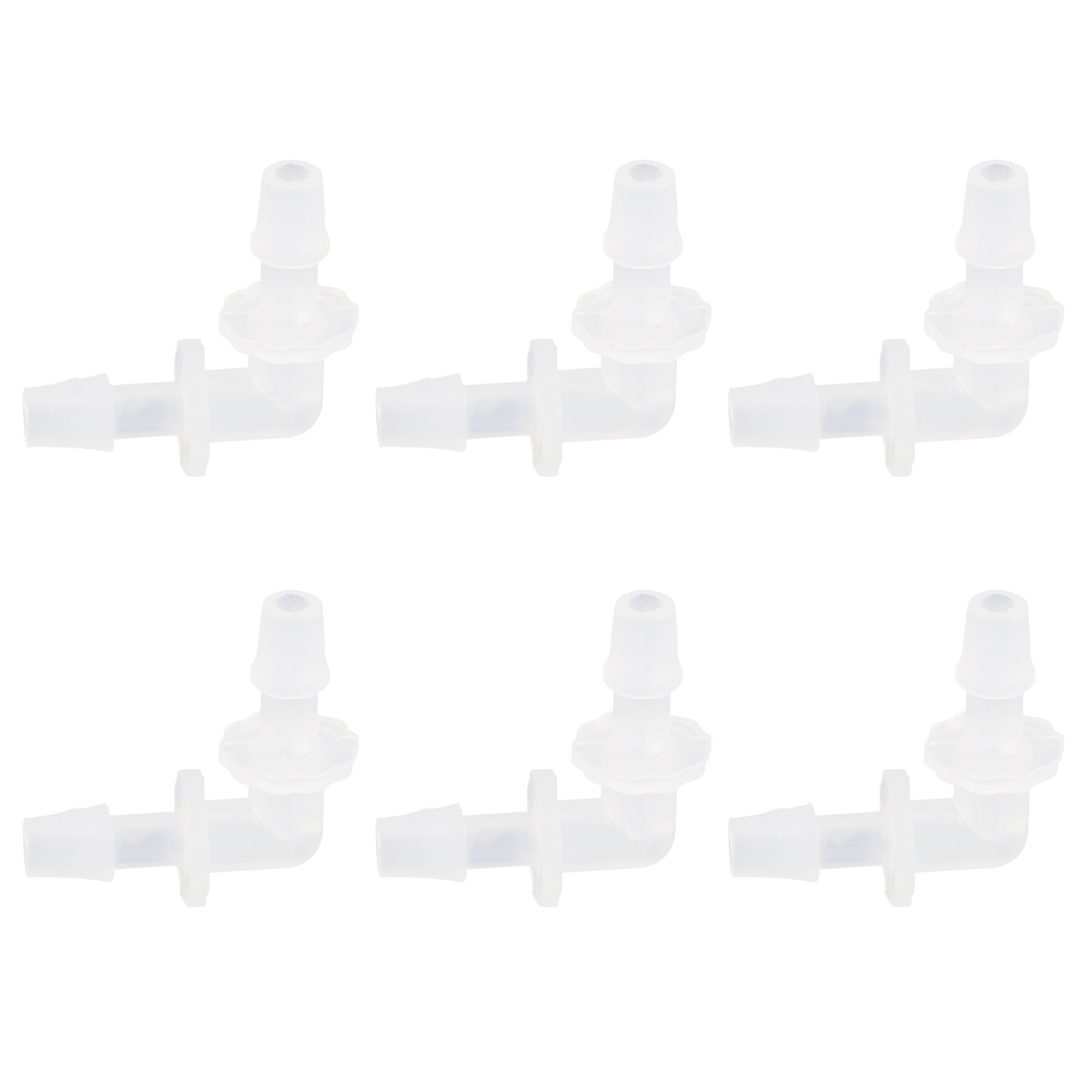 Unique Bargains 6pcs L Shaped Plastic 3/16" Hose Barb Plastic 90 Degree ...