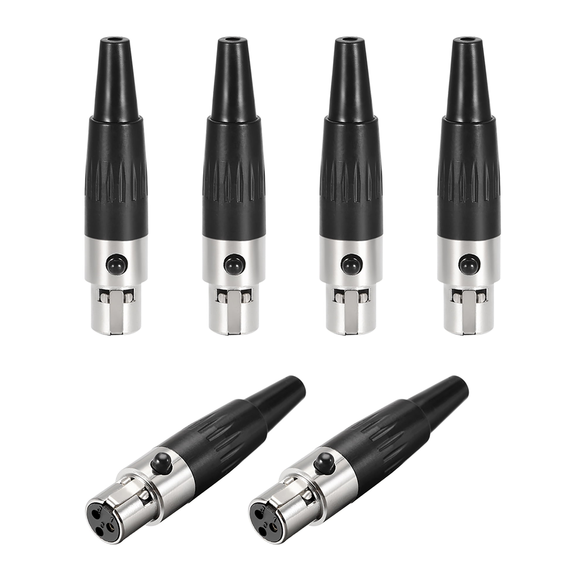 Unique Bargains 6pcs Mini 3-Pin XLR Female Connector,Microphone Mic ...
