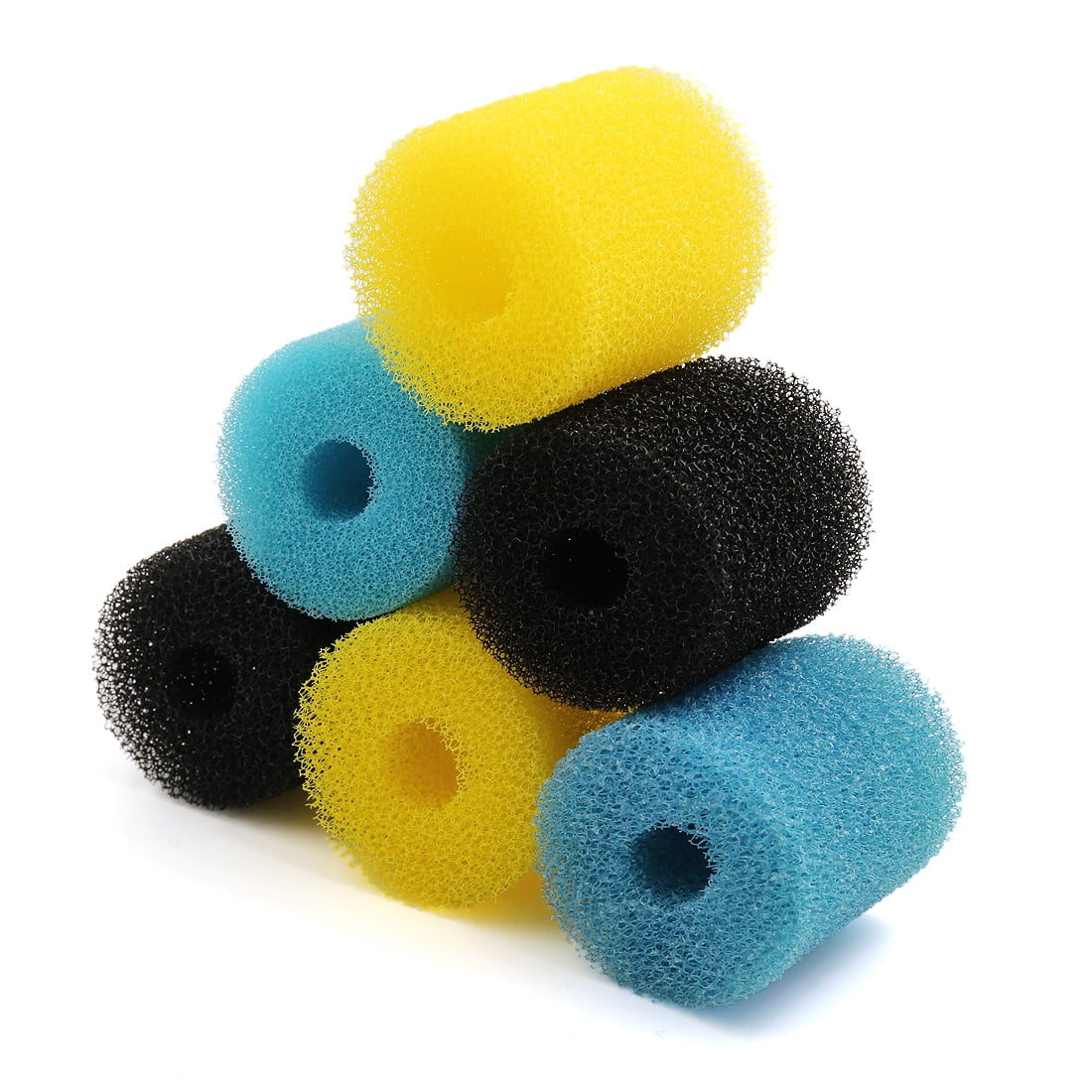 Unique Bargains 6pcs Yellow Blue Black 2.6inch Dia Pre-Filter Sponge ...
