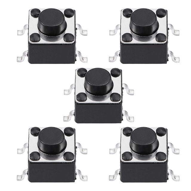 Unique Bargains 6x6x5mm PCB Surface Mounted Devices SMT Mount 4 Pins ...