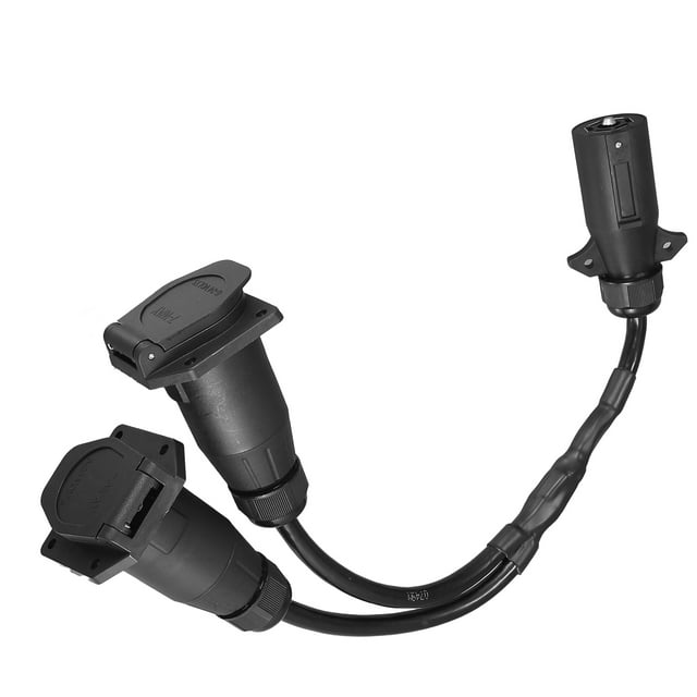 Unique Bargains 7Way Y Splitter Trailer Adapter, RV Electrical Light ...