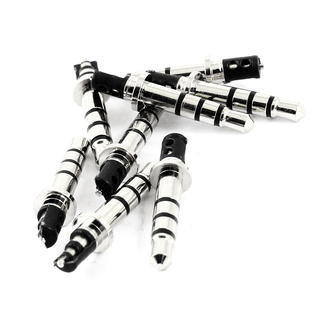 Unique Bargains 8 Pcs 3.5mmx6mmx27mm 4 Pole Male Plug Headset Stereo ...