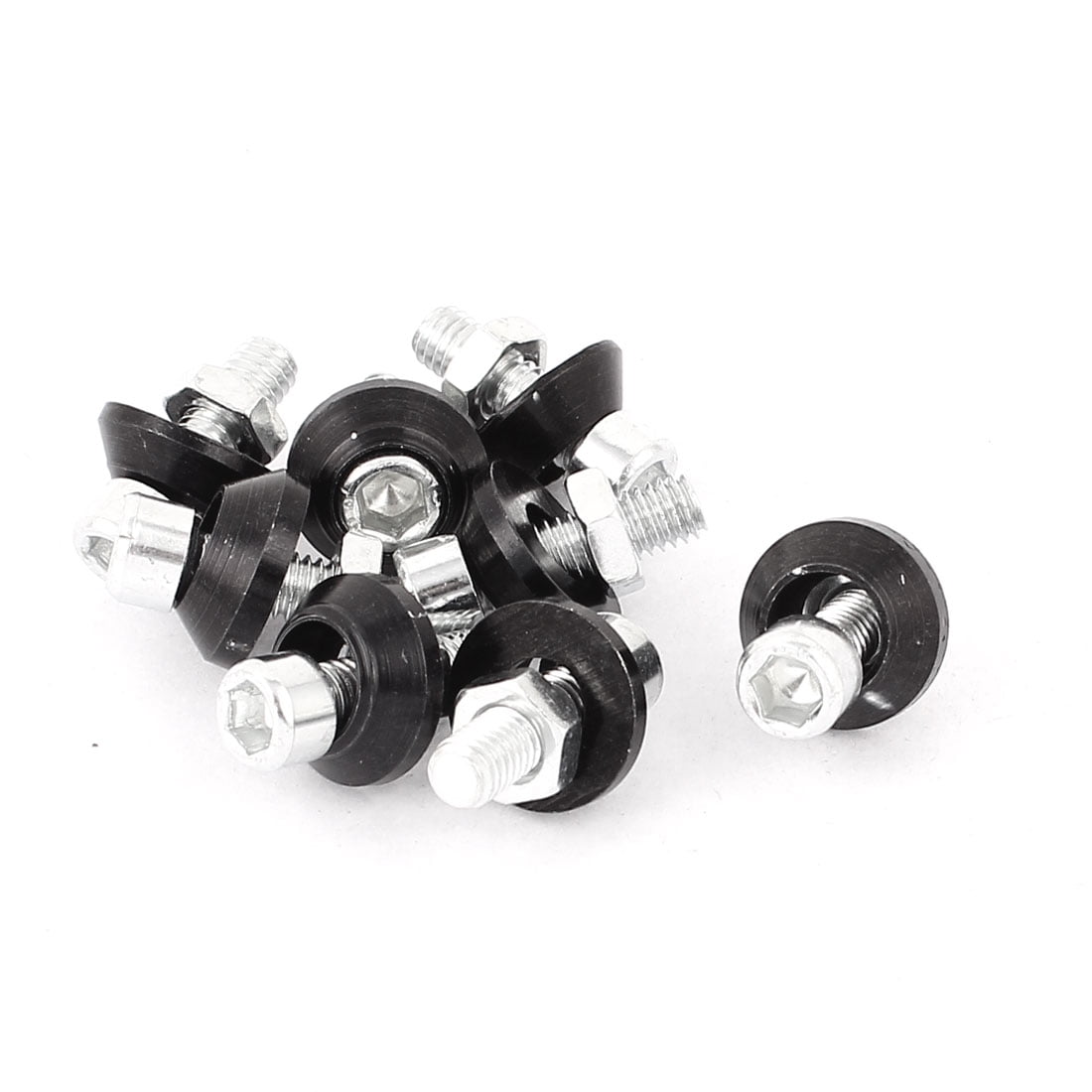 Unique Bargains 8 Pcs Car Auto Aluminum License Plate Bolt Screws Black ...