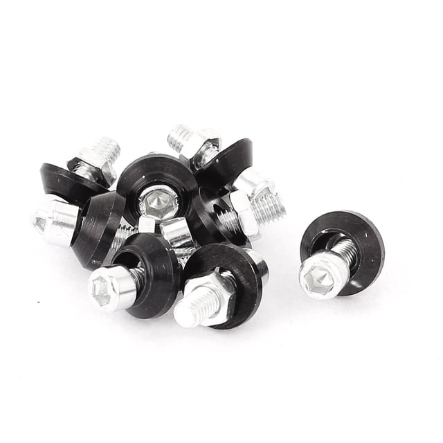 Unique Bargains 8 Pcs Car Auto Aluminum License Plate Bolt Screws Black ...