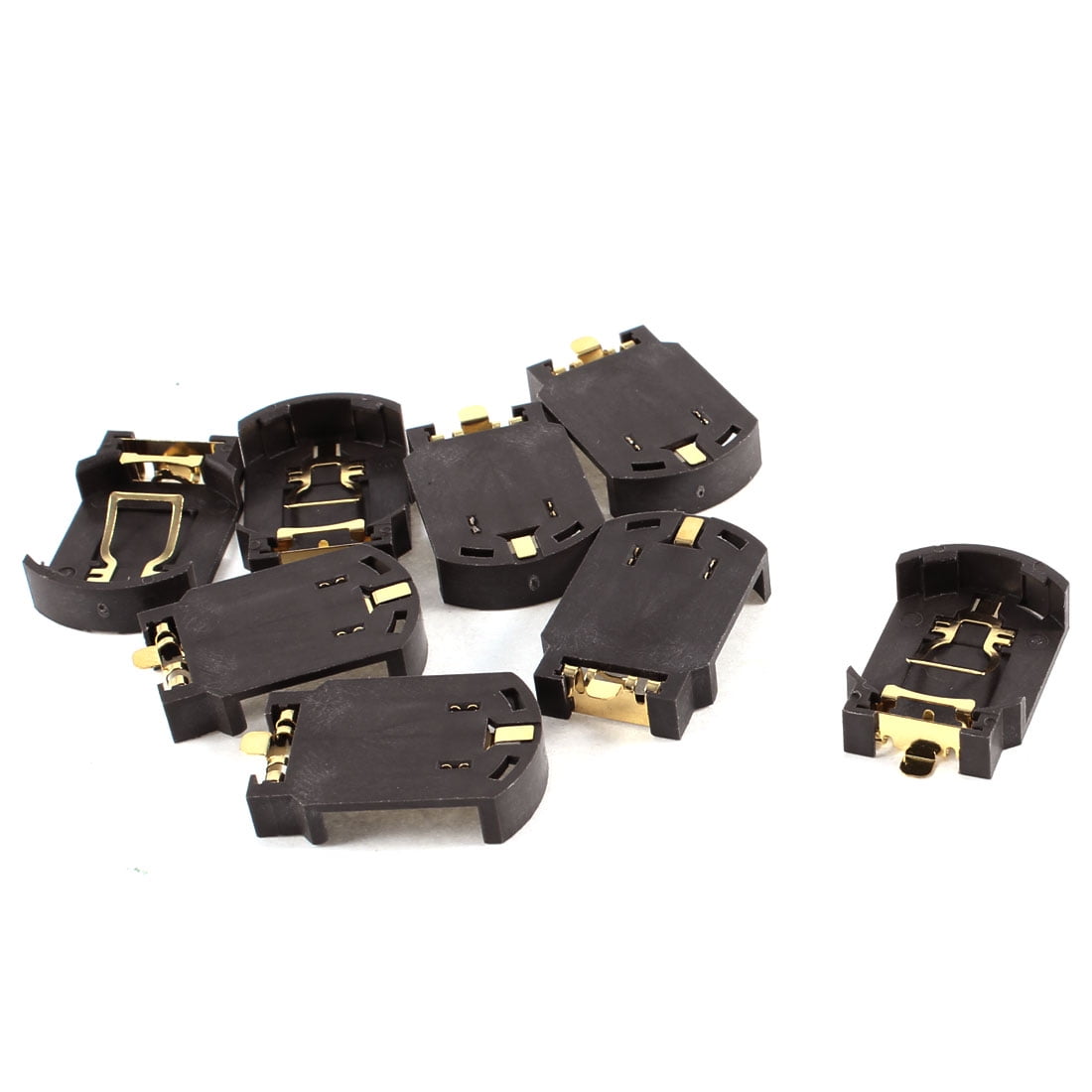 Unique Bargains 8 Pieces Brown Plastic Button Coin Cell Battery Socket ...
