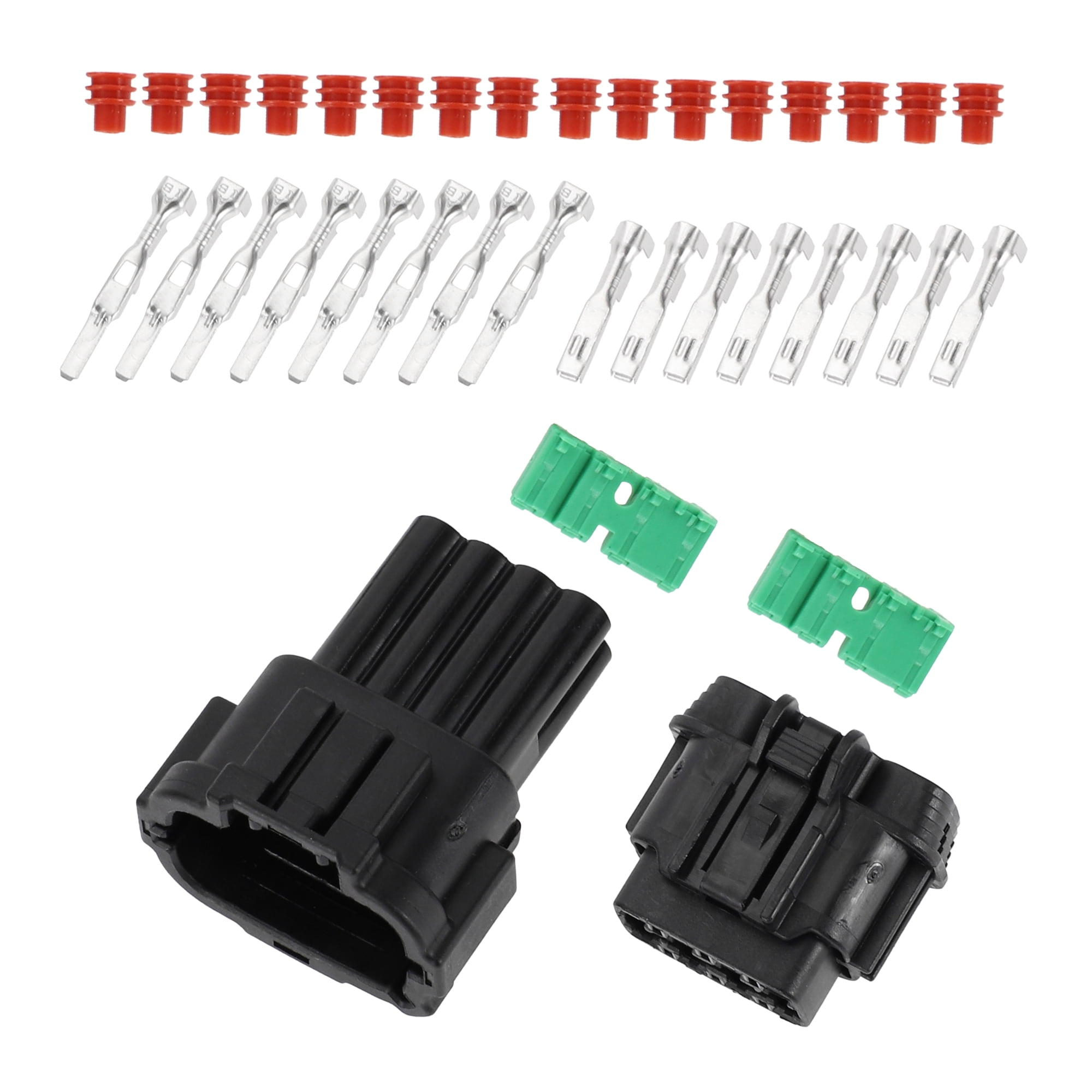 Unique Bargains 8 Pin Front Headlight Connector Housing Male Female ...