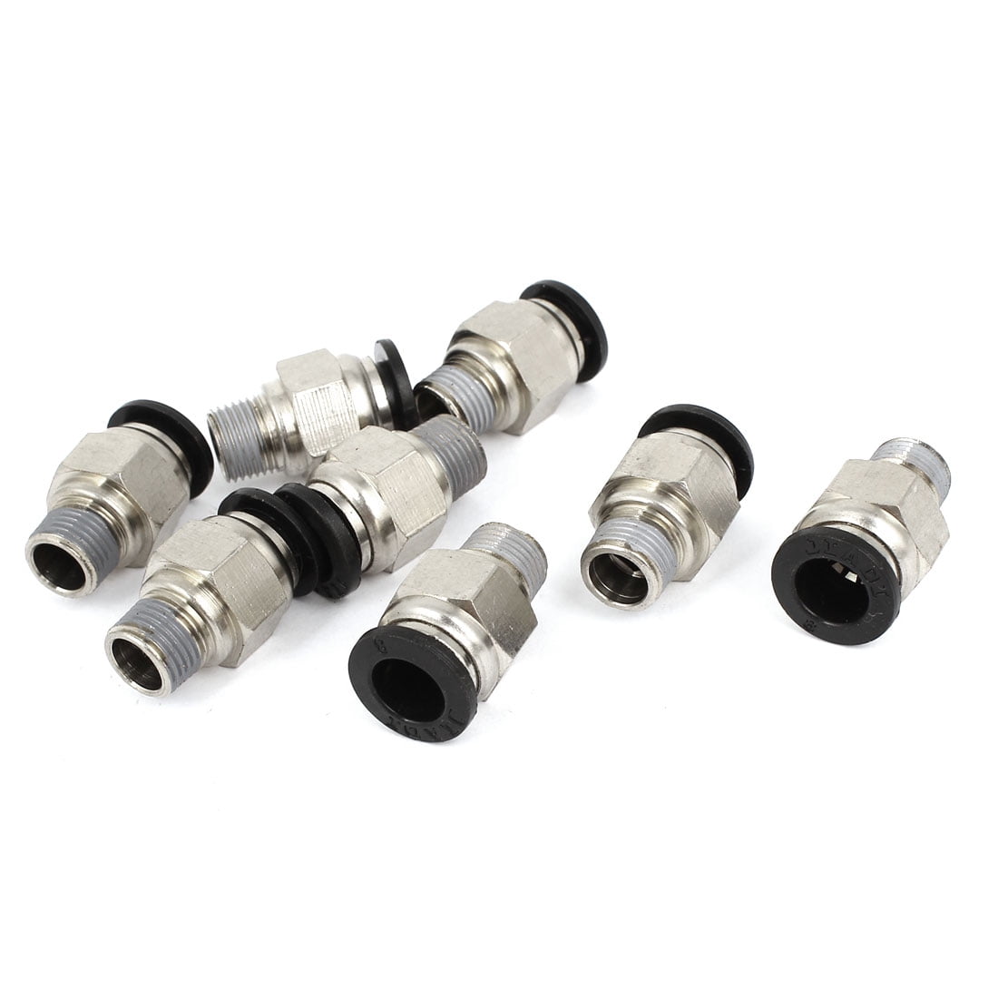 Unique Bargains 8 x Straight Male Thread Quick Connectors Pneumatic ...