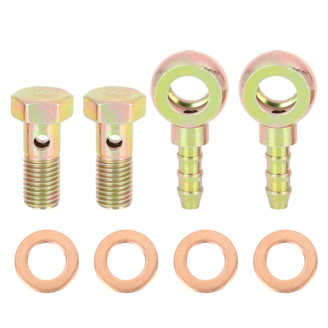 Unique Bargains 8mm Banjo Hose Barb Bolt Fittings Banjo Bolt Washer Bronze Tone for Motorcycle 2 ...