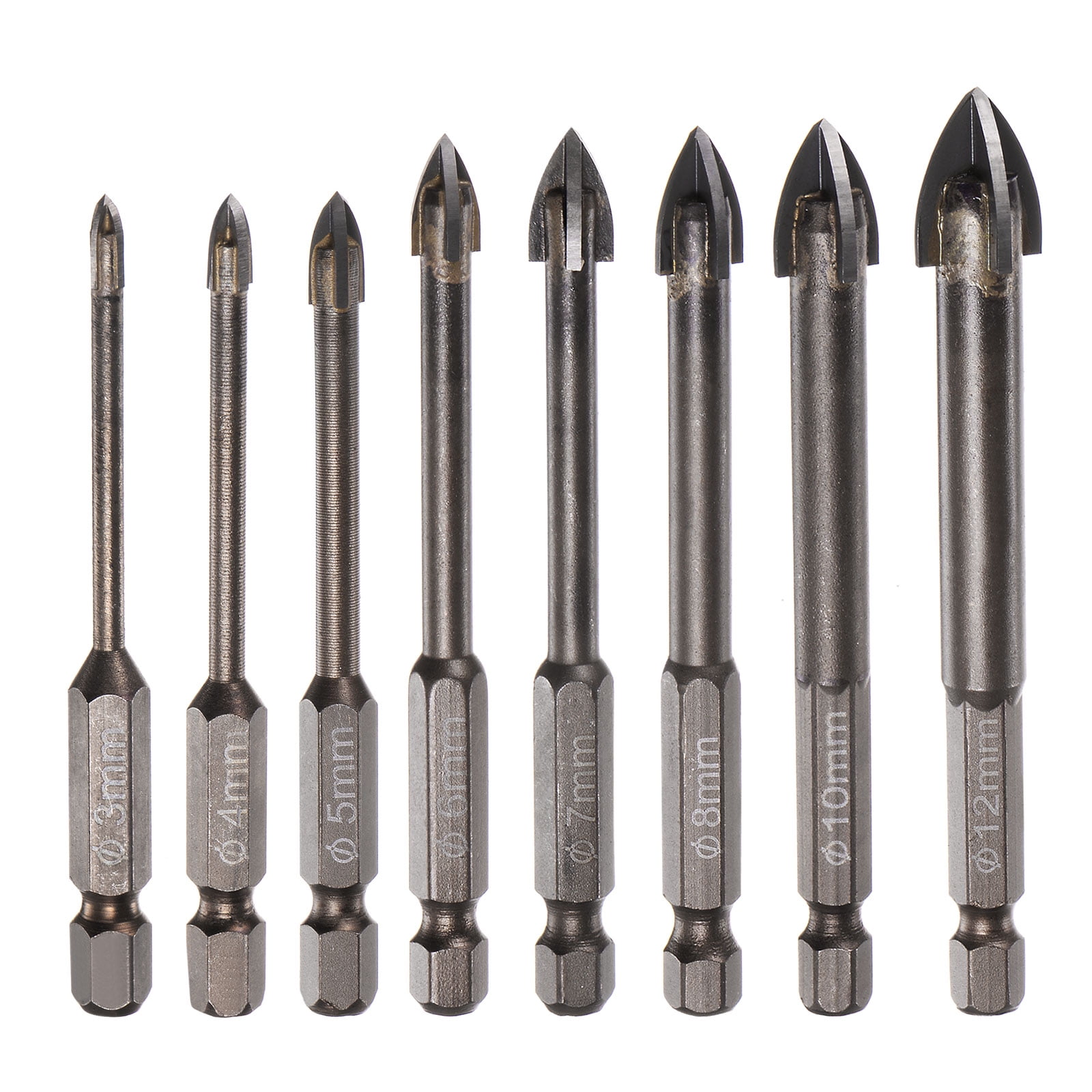 Unique Bargains 8pack Titanium Masonry Drill Bit Set, 3mm to 12mm ...