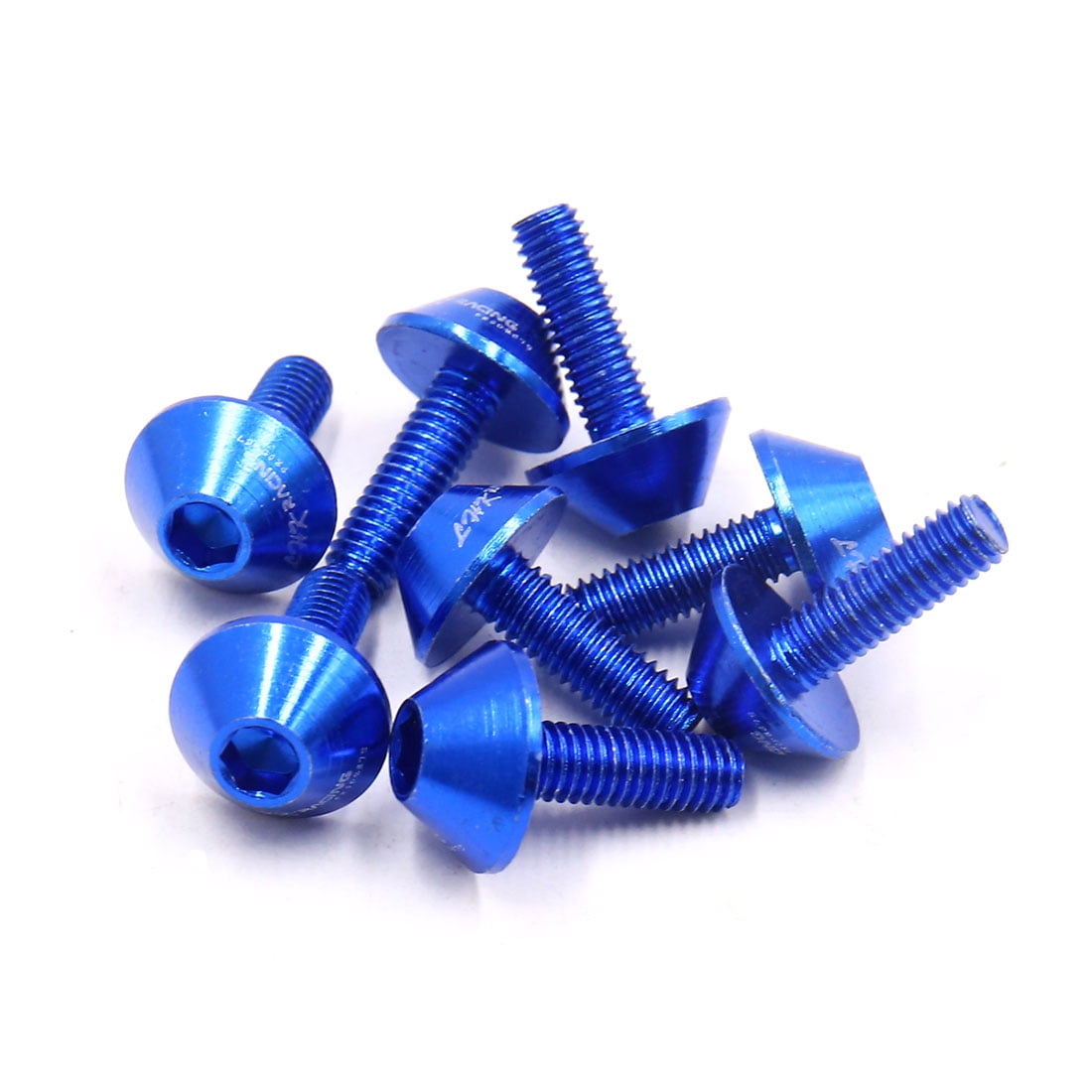 Unique Bargains 8pcs Blue Aluminum Alloy Motorcycle Hex Socket Head ...