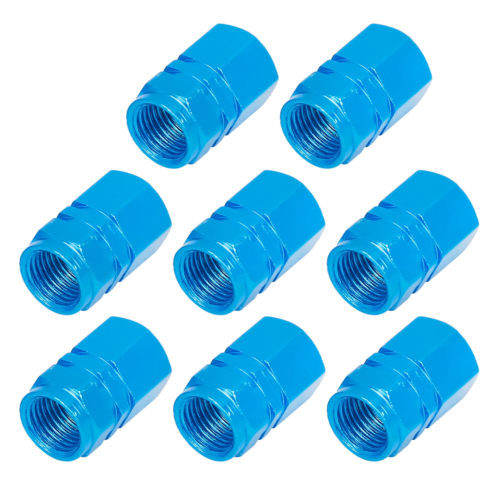 Unique Bargains 8pcs Blue Tire Stem Valve Cap Car Dustproof Hexagon ...