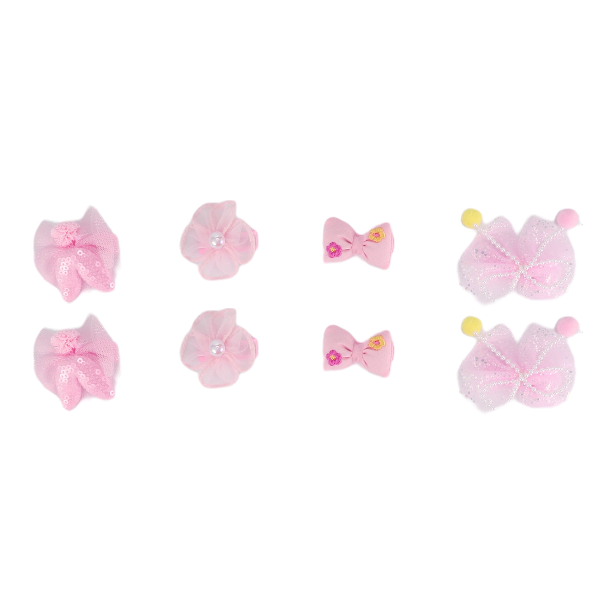 Unique Bargains 8pcs Cute Flowers Bow Hair Clips Hairdo Clip for Girls ...