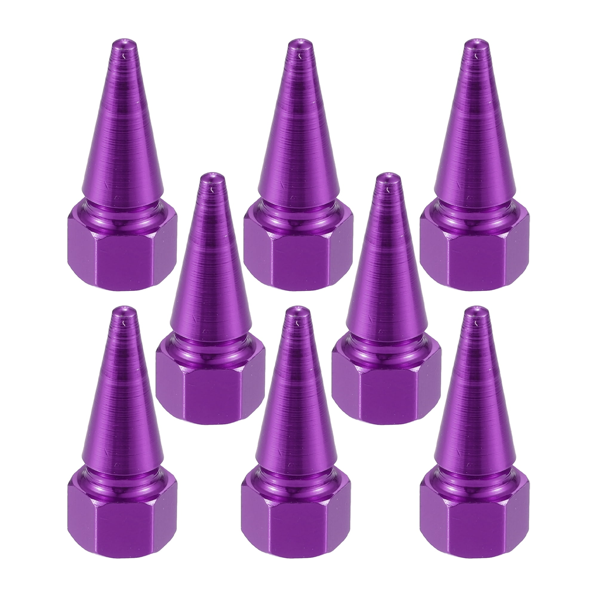 Unique Bargains 8pcs Purple Spike Wheel Tyre Tire Valve Air Stem Cap ...