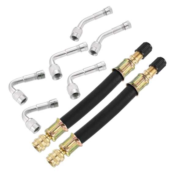 Unique Bargains 8pcs Metal & Rubber Tire Valve Stem Extension Set for ...