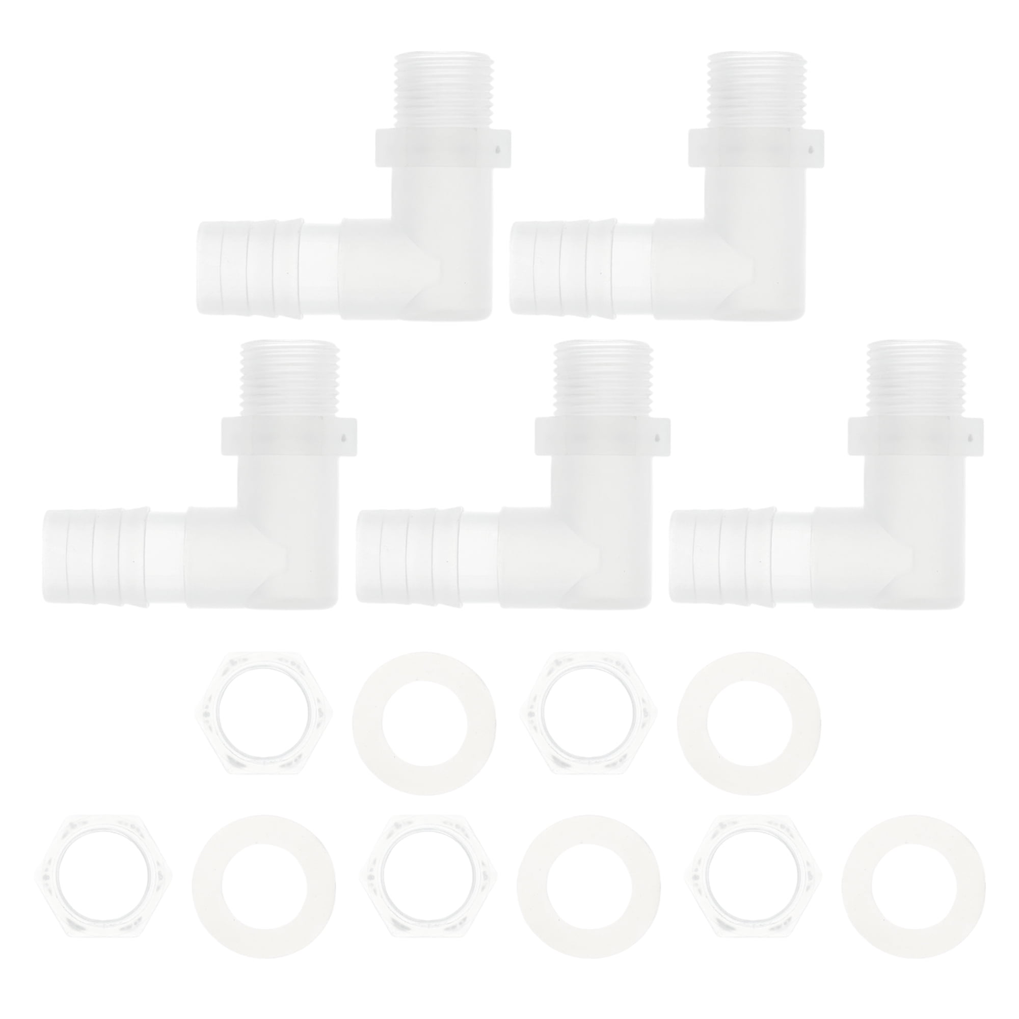 Unique Bargains 9/16" Hose ID G3/8 Male NPT Elbow Barb Connector PP ...