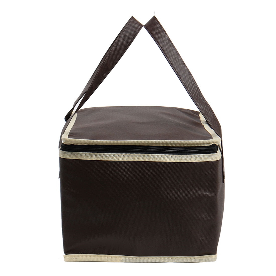 Unique Bargains 9.8'' Cooler Lunch Box Bag Fabric Coffee Color ...