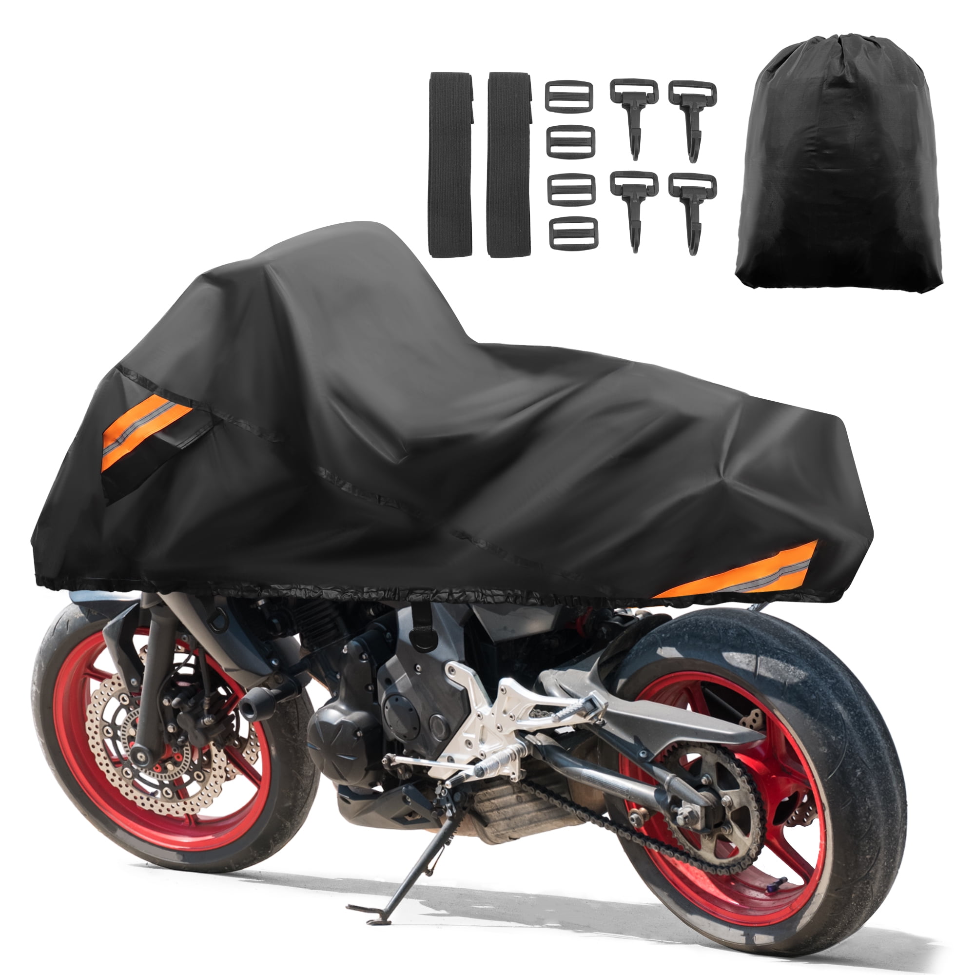Unique Bargains 96.46" Length Black Motorcycle Half Cover Outdoor ...