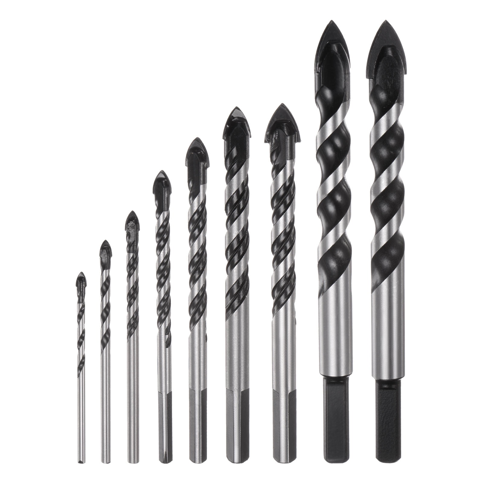Unique Bargains 9pack Masonry Drill Bit Set, 1/8' to 5/8' Carbide ...