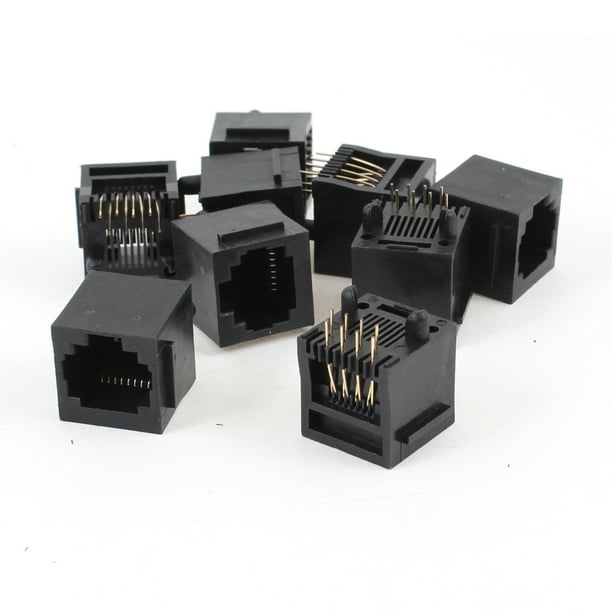 Unique Bargains 9pcs 180 Degree Push in Type RJ45 8P8C Network PCB ...