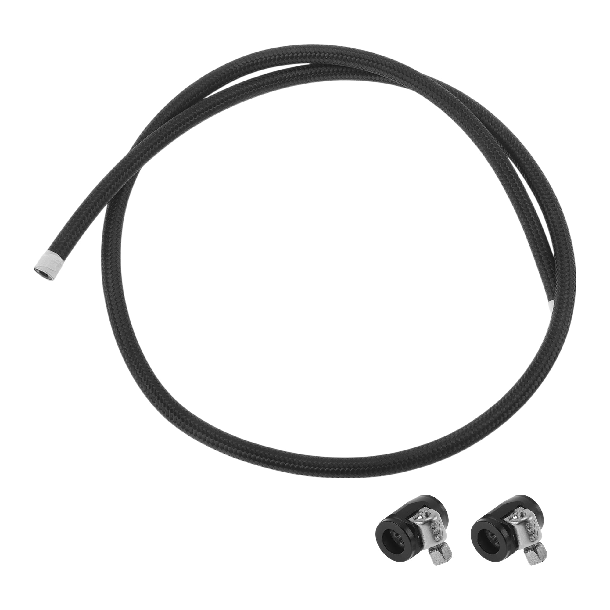 Unique Bargains AN-4 Fuel Line Kit 4.00Ft with 2 Pcs Black Clamps 1 Set ...
