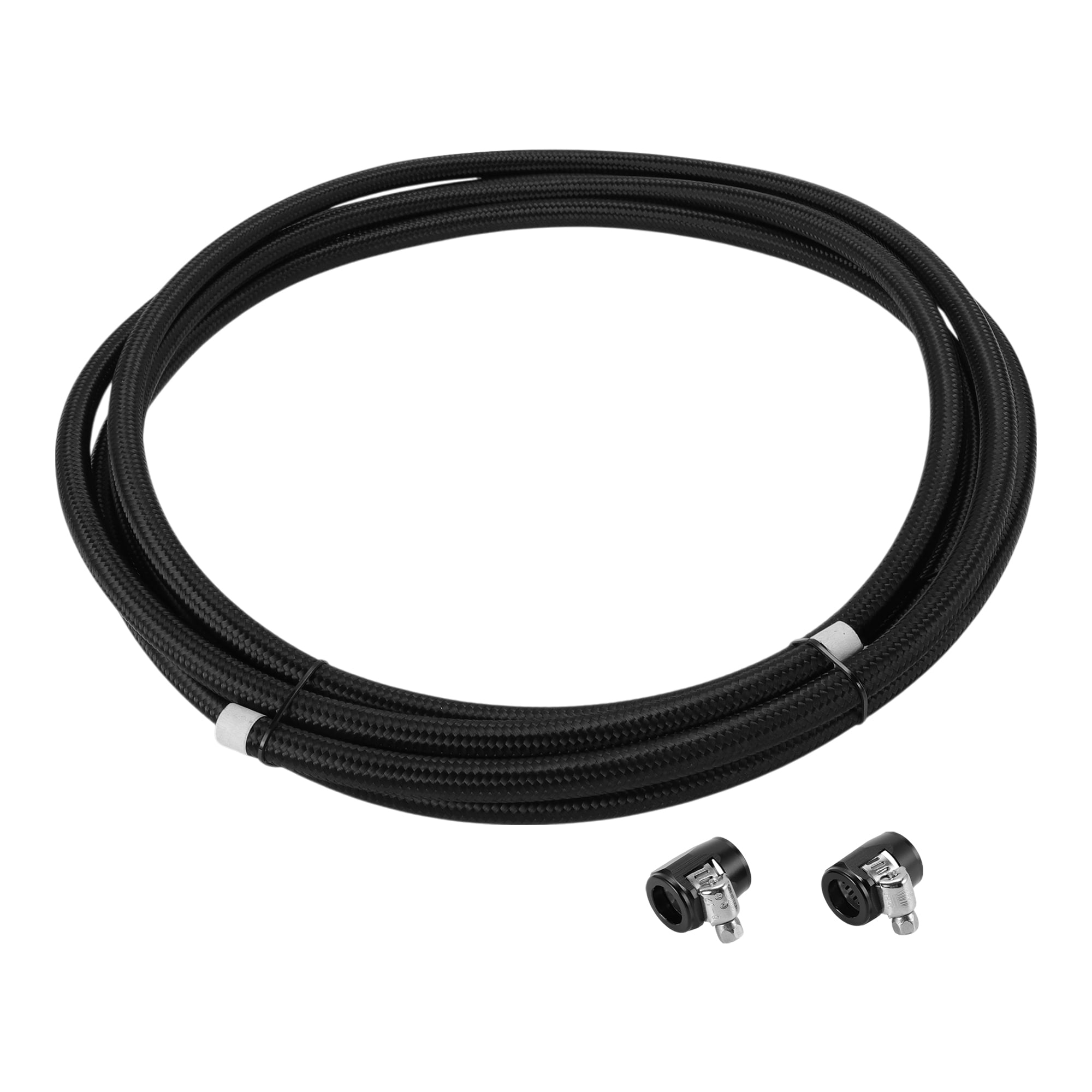 Unique Bargains AN-6 Fuel Line Kit 16.01FT with 2 Pcs Black Clamps 1 ...