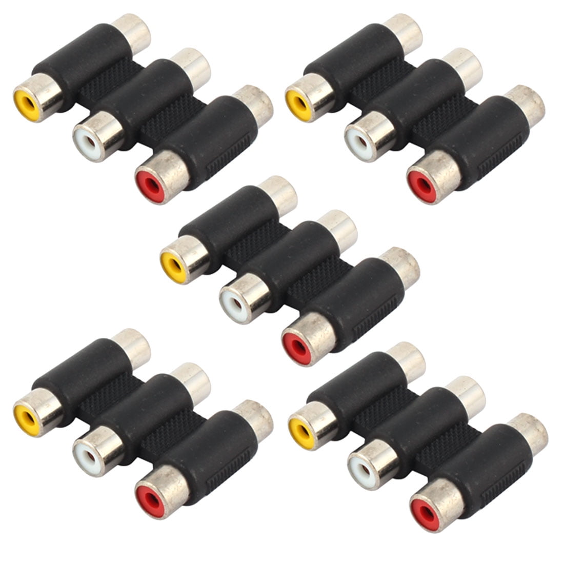 Uxcell AV Audio Video 3 RCA Female to Female Joiner Coupler Adapter ...