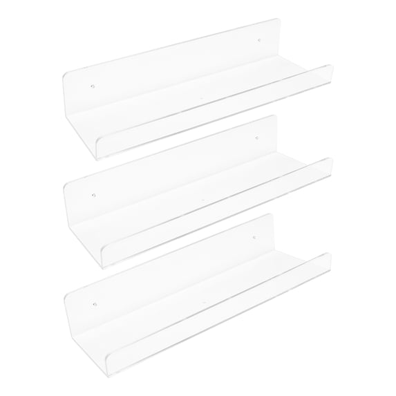 Unique Bargains Acrylic Floating Shelves Clear Wall Display Shelf Set ...